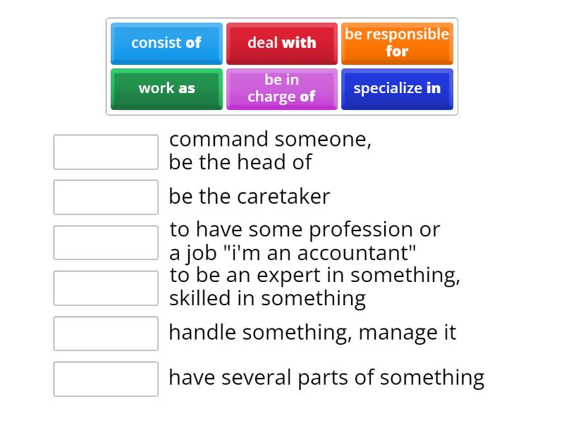 company hierarchy (verbs) business result - Match up