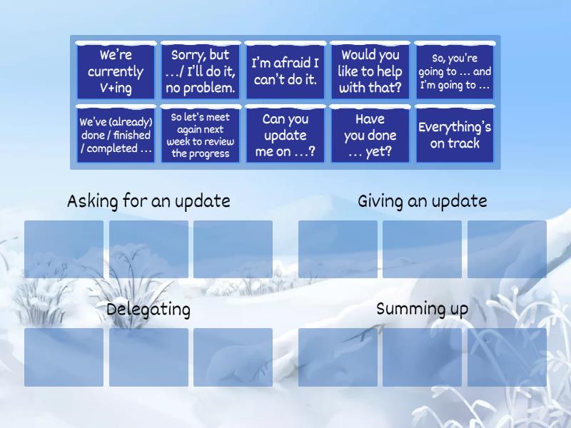 Updating / delegating / summing up (key expressions) - Group sort