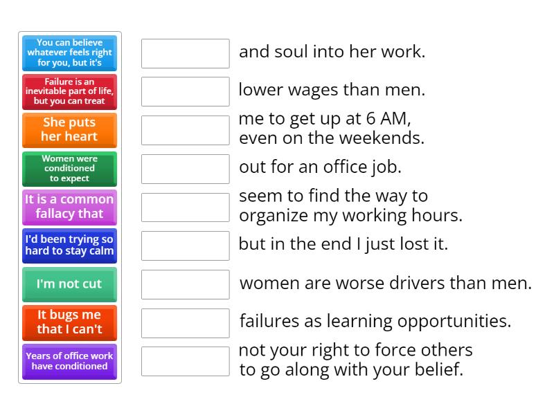 Sentence halves - Match up