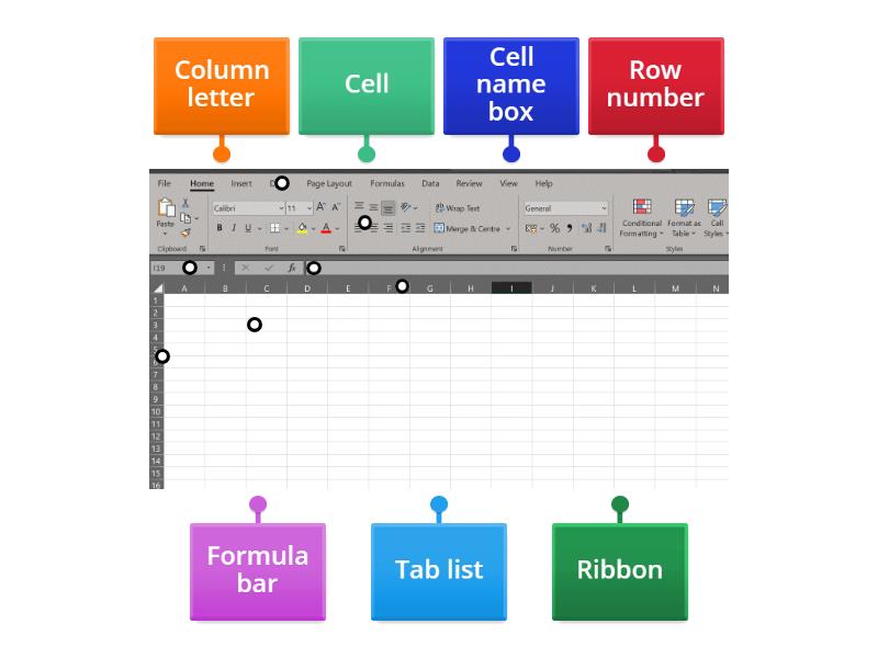 Spreadsheet - Labelled diagram