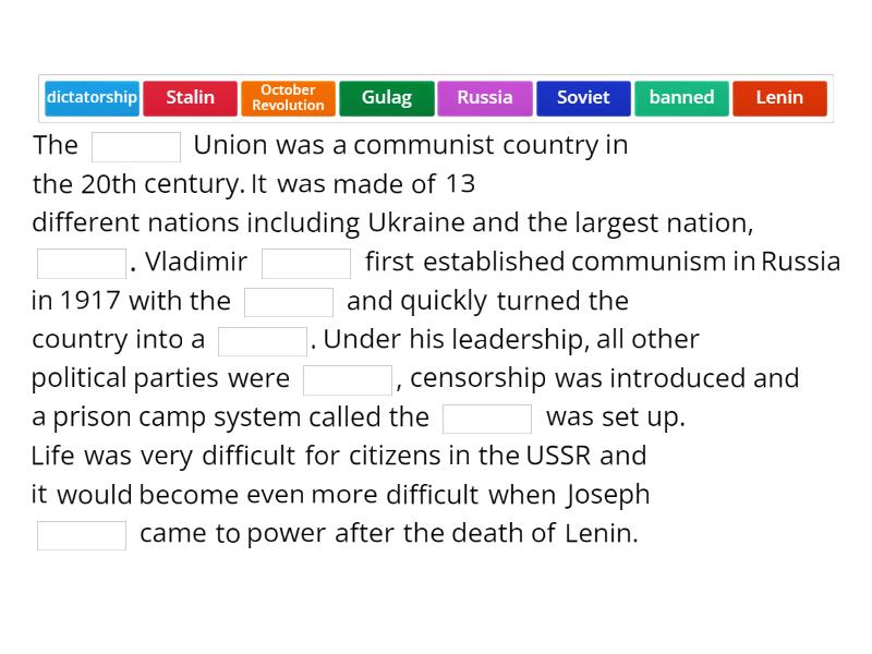 Life in a communist country - Complete the sentence