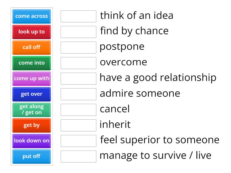 PHRASAL VERBS - B2/C1 - Match up