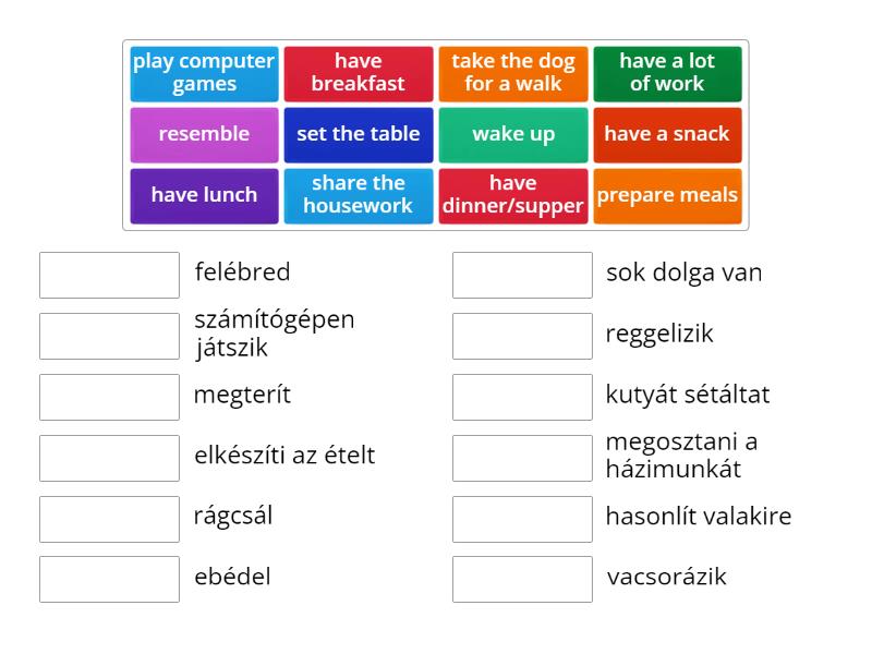 Everyday activities II. - Match up