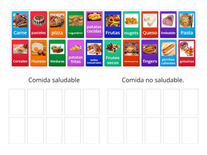 Aprendo a comer sano y saludable - Group sort