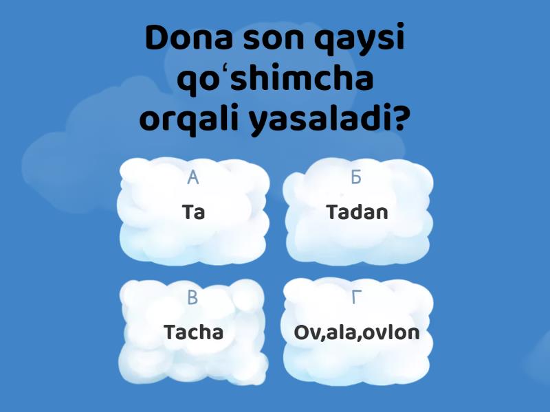 YARATUVCHI ASADULLA ESHMATOV (SOʻZ TURKUMLARI YUZASIDAN SAVOLLAR TEST ...