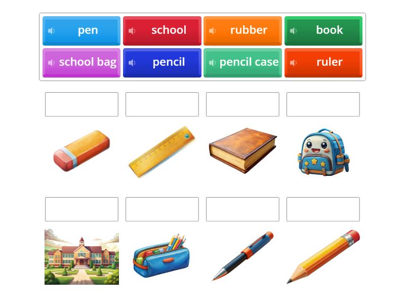 Spotlight 3 1a School things MR - Une las parejas