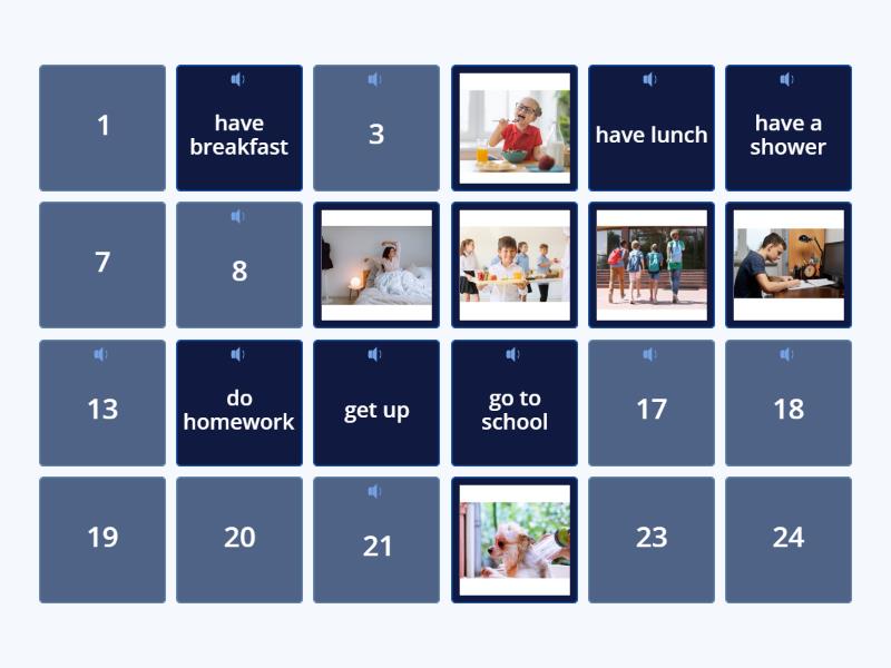 Daily routine verbs - Matching pairs