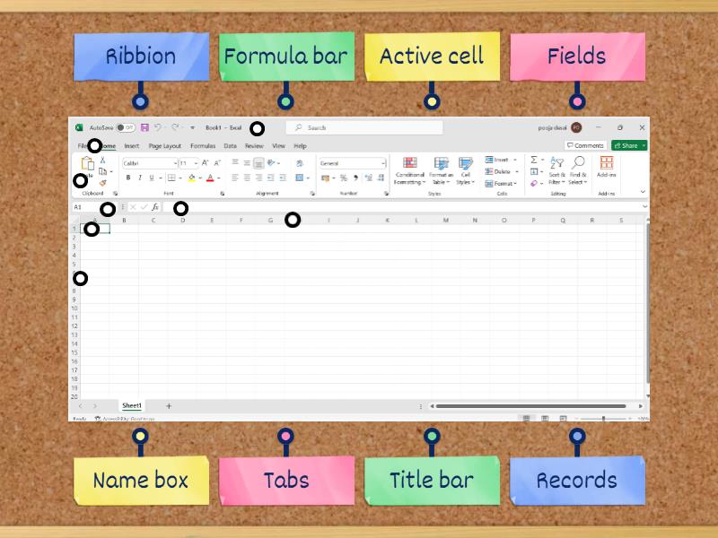 Microsoft Excel Reflection - Grade 6 - Labelled diagram