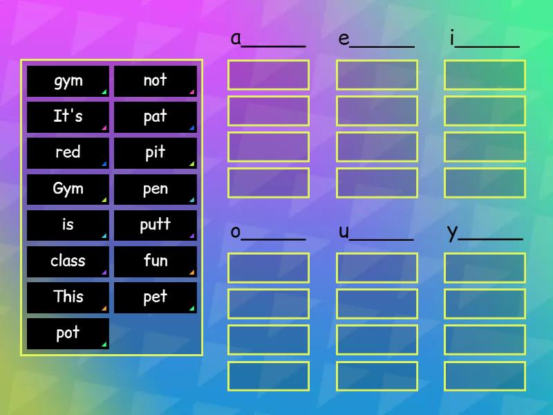 ITEL 2.11 - All Short Vowels (It's; pat, pet, pit, pot, putt; Gym class ...