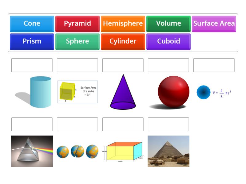 3D Shapes Vocabulary - Match up