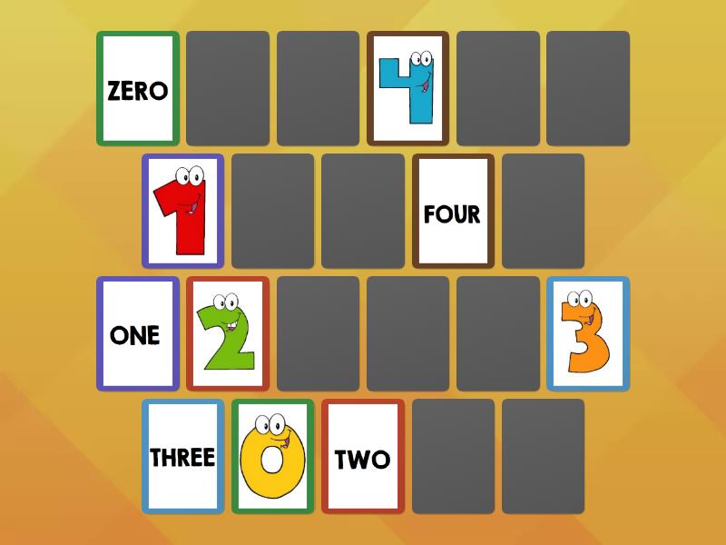 G5 - Numbers 0 - 10 - Memory game - Matching pairs