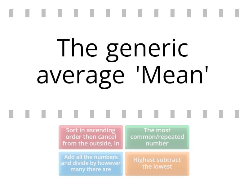 Averages: Mean, Mode, Median & the Range - Find the match