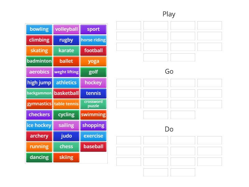 Play, go or do? - Group sort