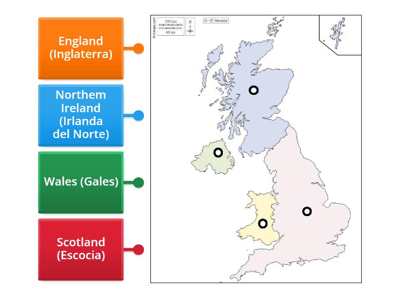 United kingdom countries A1 - Labelled diagram