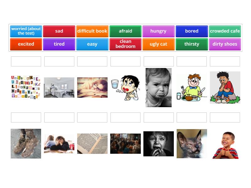 REVISION emotions + adjectives to describe things A1 - Match up