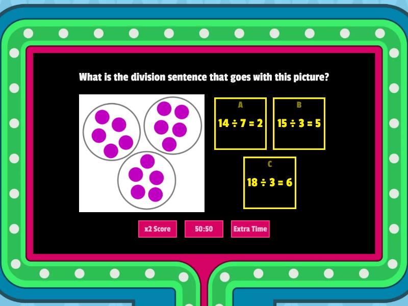 Division - Equal Grouping - Gameshow quiz