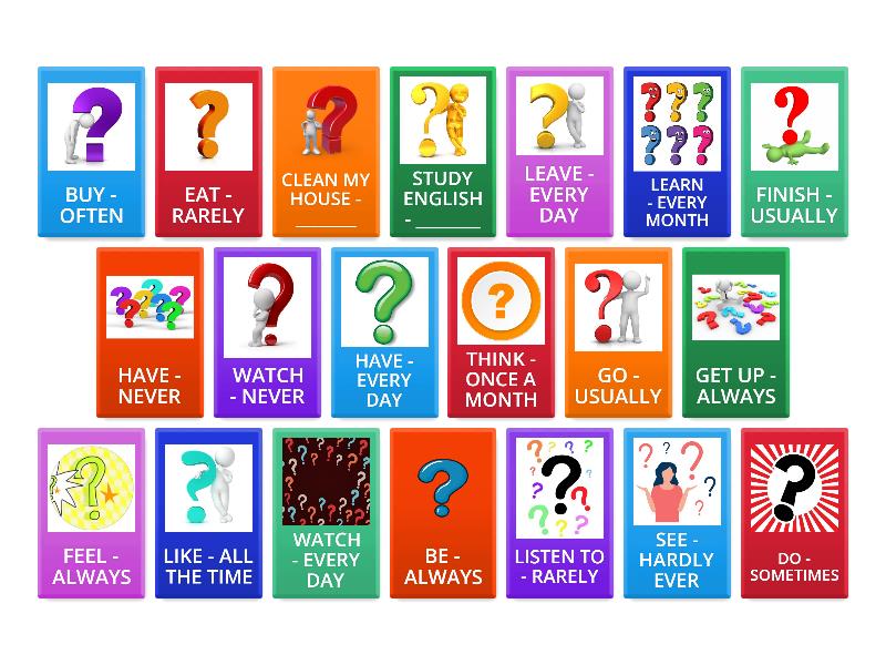 PRESENT SIMPLE + TIME EXPRESSIONS - Flip tiles