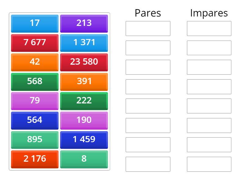 Pares e impares - Ordenar por grupo