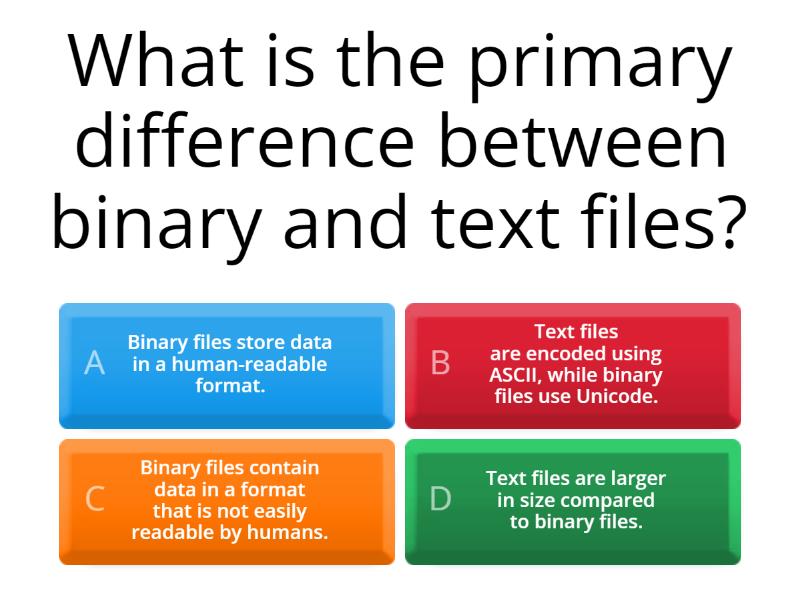 Text Files Vs Binary Files Cuestionario