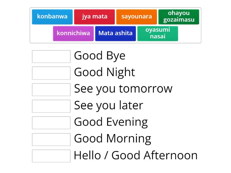Greetings - Match up