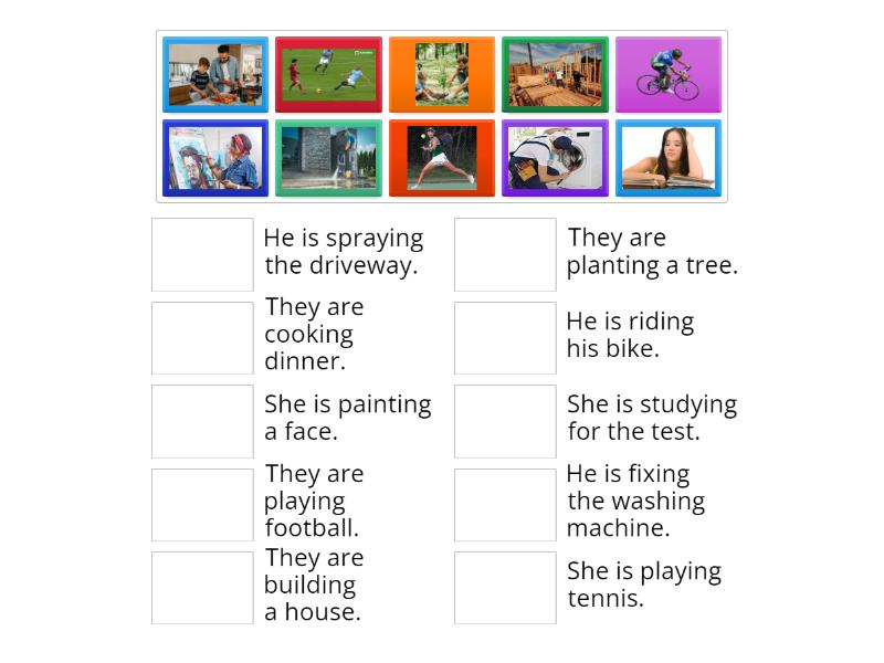 Present continuous - matching - Match up