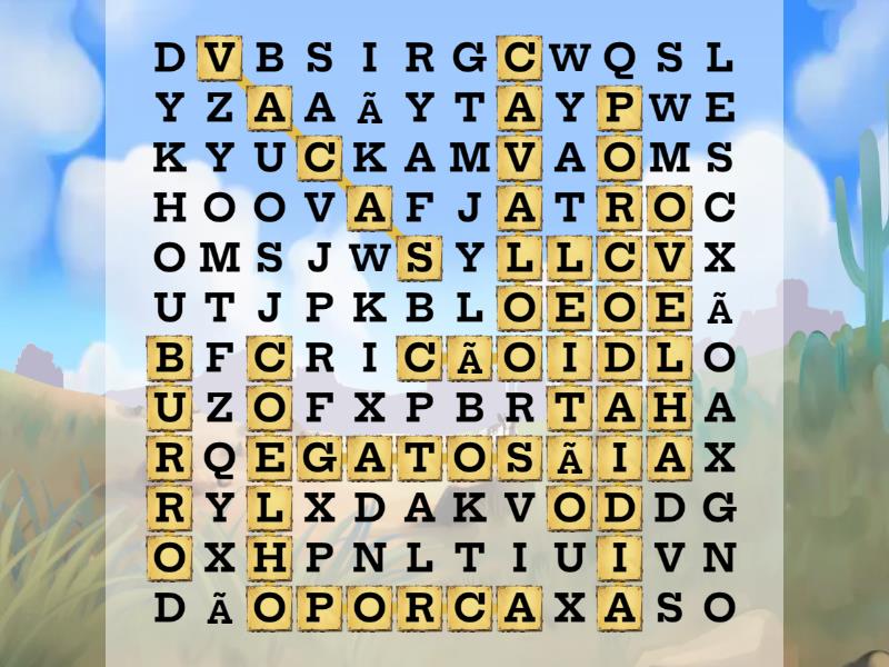Animais da quinta - Wordsearch