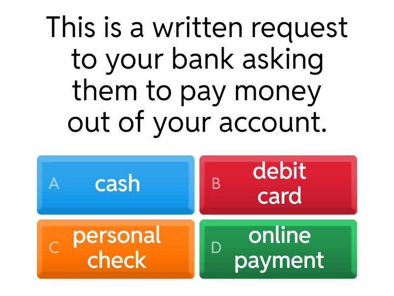 Cash or charge? - Quiz