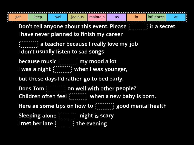 EL practice - Complete the sentence