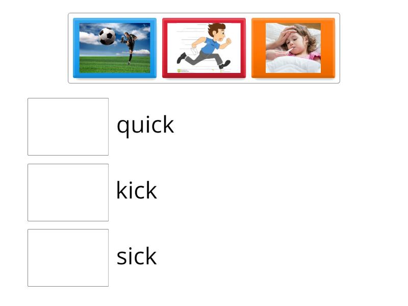 phonics sounds (-ick) - Match up