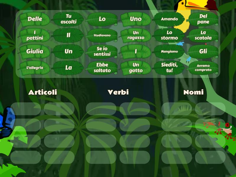 Le parti del discorso - Group sort