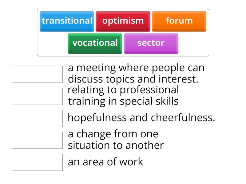 vocabulary - Match up