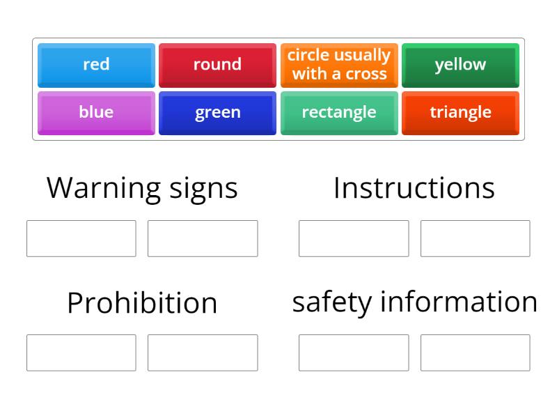 sign categories - Group sort