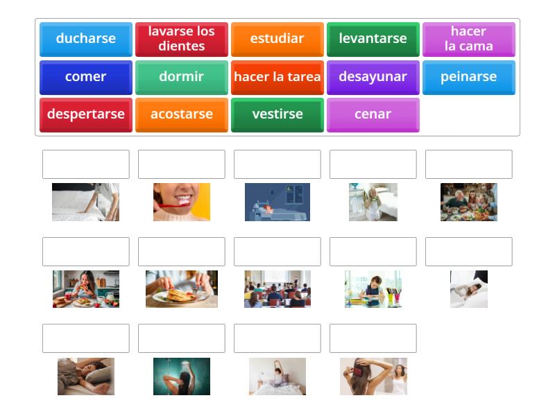 La rutina diaria - Une las parejas