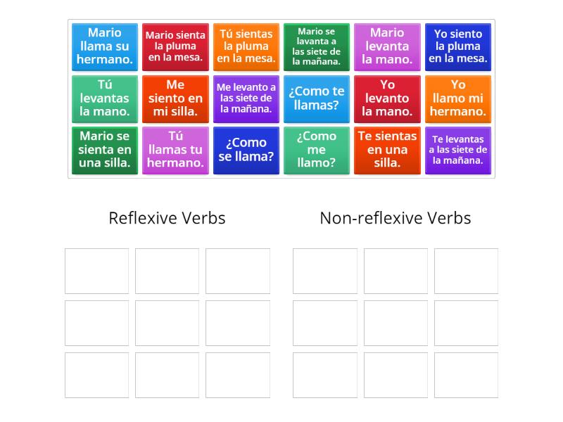 Reflexive and Non-reflexive verbs - Group sort