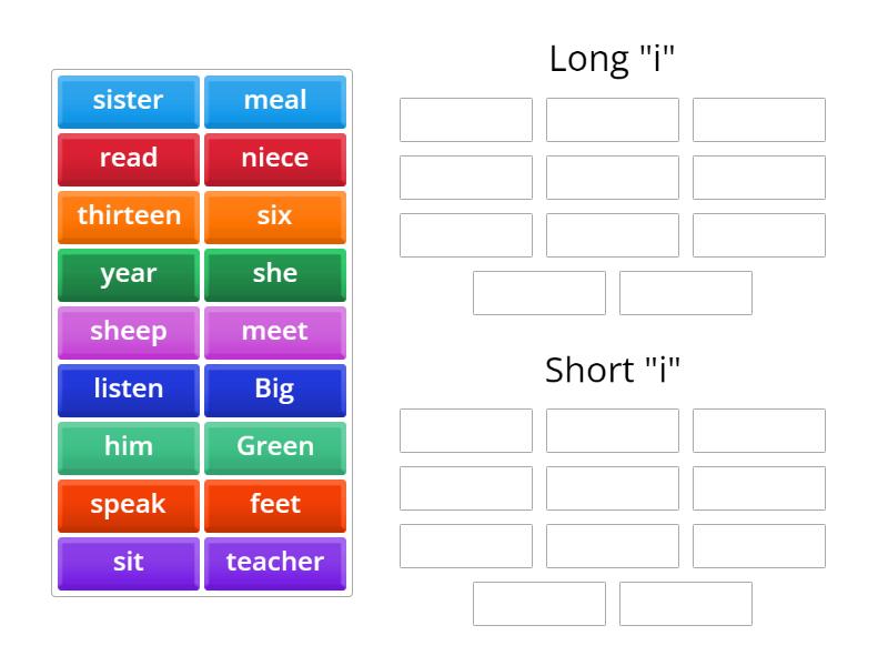 Long i and short i - Group sort