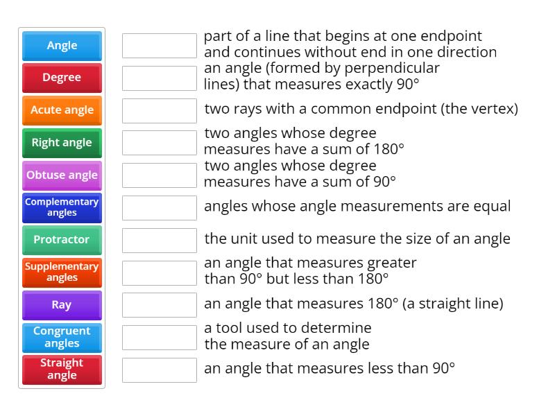4th Grade Angles - Une las parejas