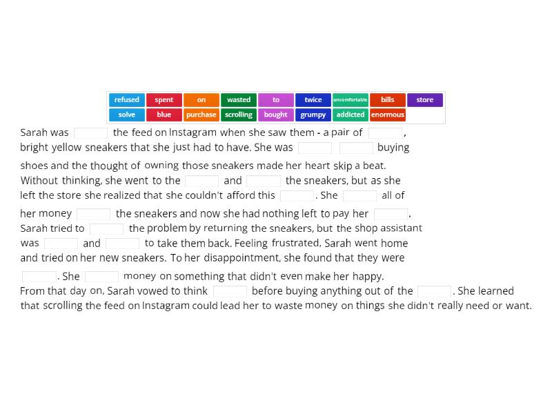 SHOPPING STORY - Missing word