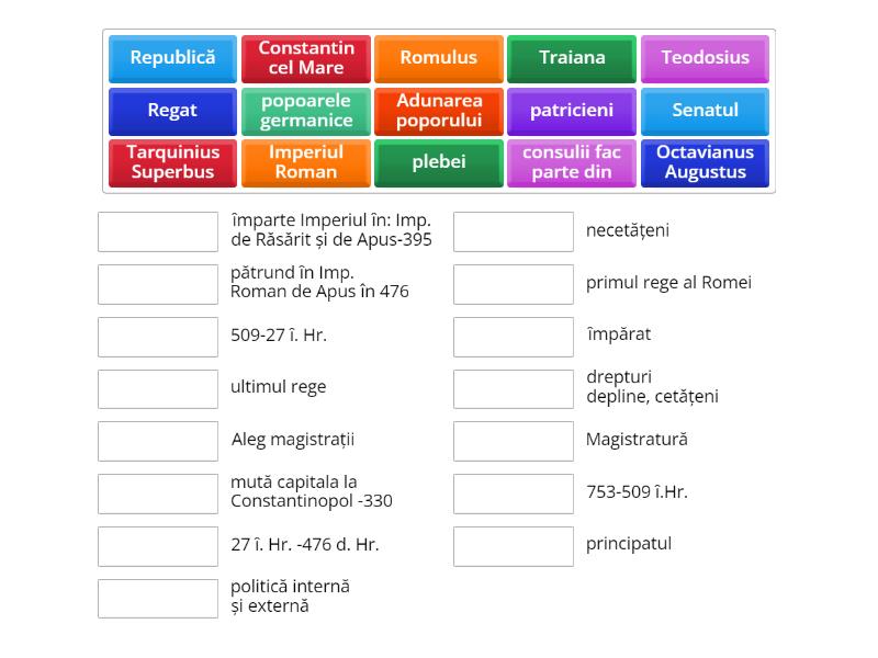 Statul roman - Match up