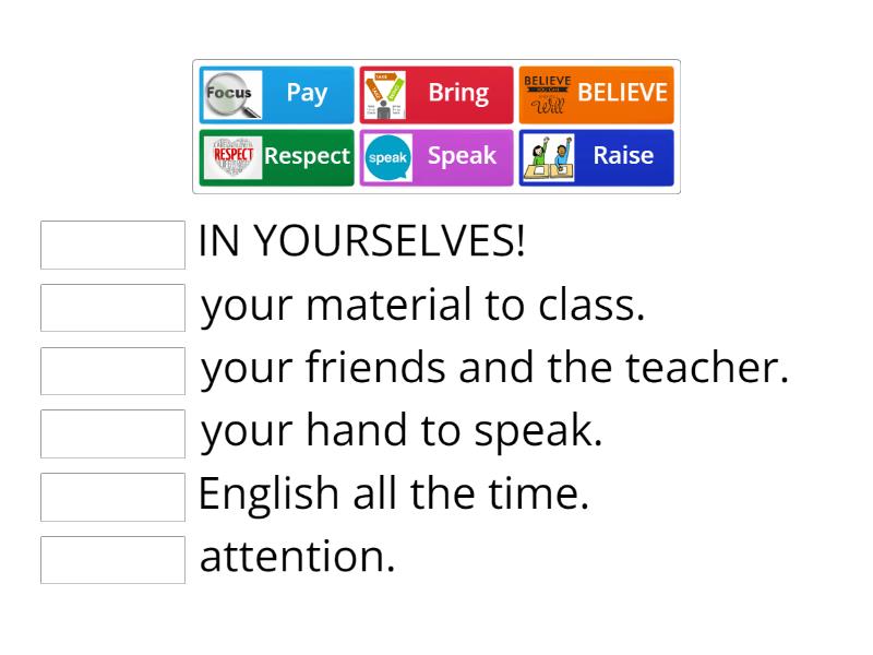 Classroom Rules - Match up