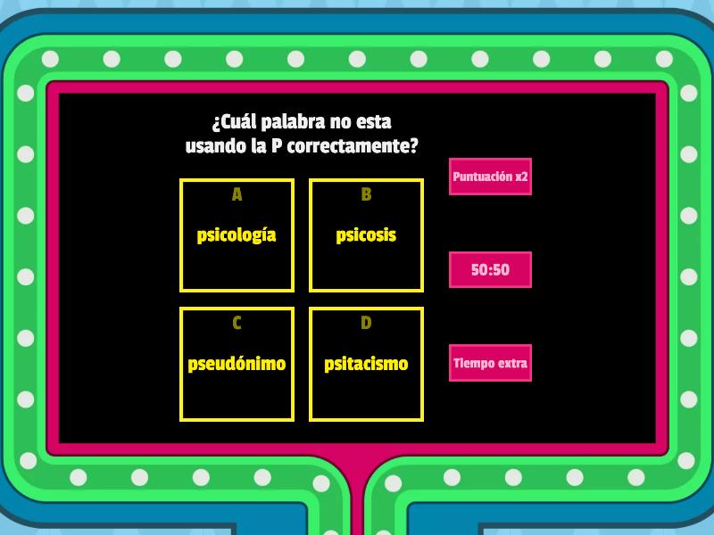 Reglas de las letras P y T - Gameshow quiz