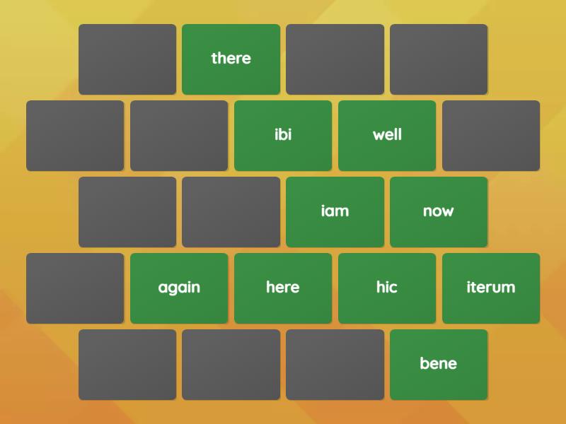 New adverbs Latin level 1 CE - Matching pairs