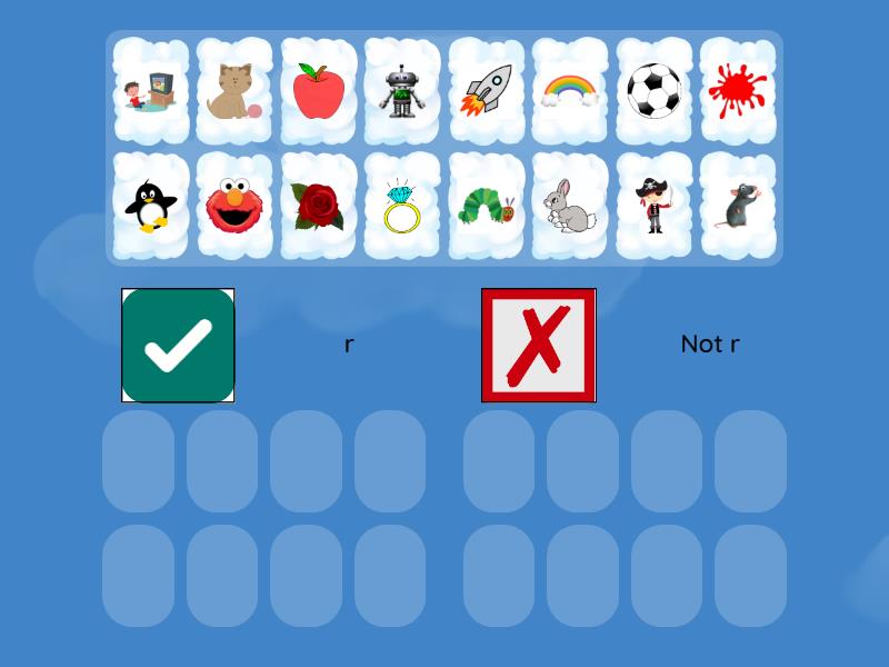 'r' Initial Sound Sorting Game - Group sort