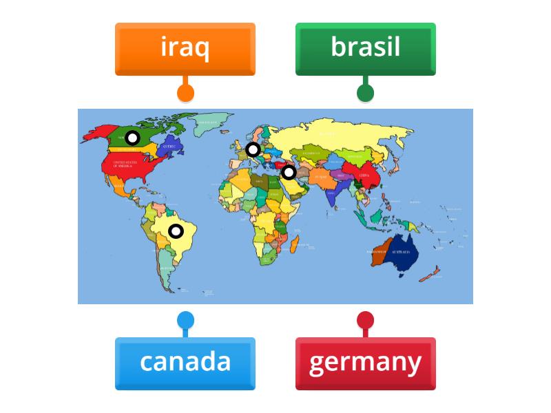 the world map quiz - Labelled diagram