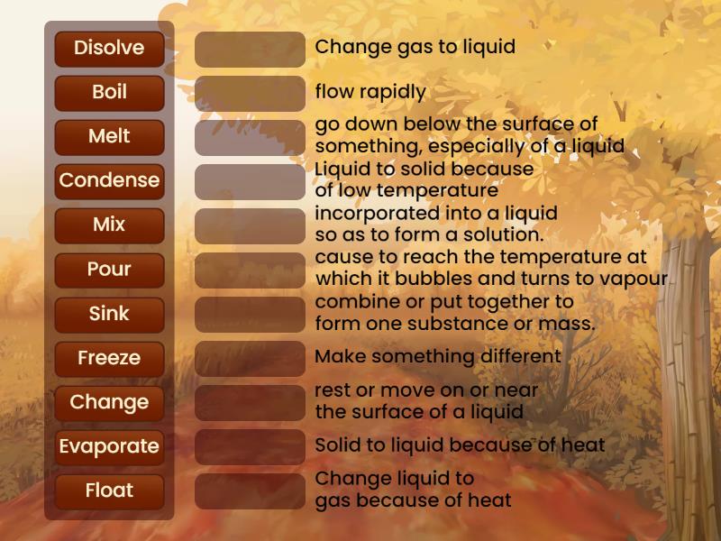 Science verbs - Match up