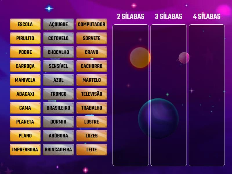 Brincando com Sílabas - Group sort