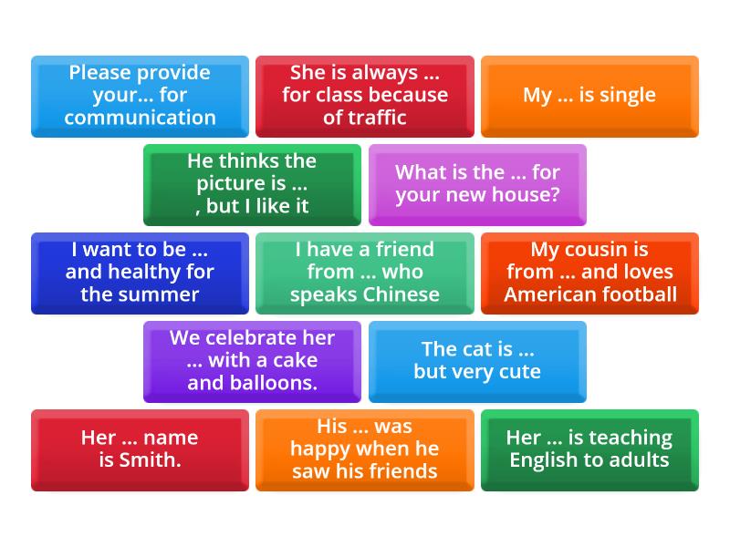 Pick up words - Flip tiles