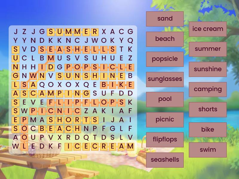 Summer - Wordsearch