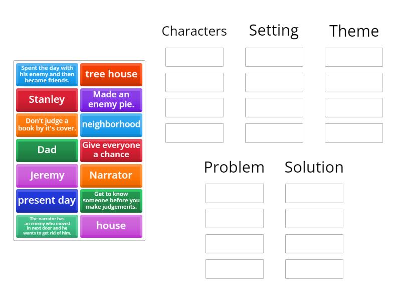 Story Elements Enemy Pie - Group sort