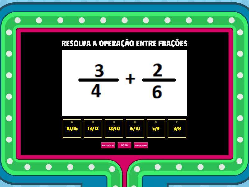 PGN REVISANDO OPERAÇÕES COM FRAÇÕES 2024 - Gameshow quiz