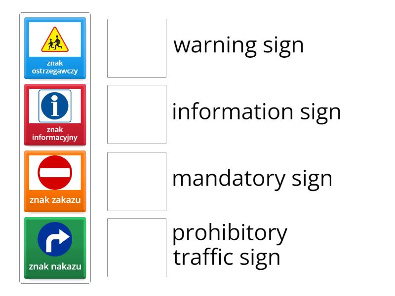 types of signs - Match up